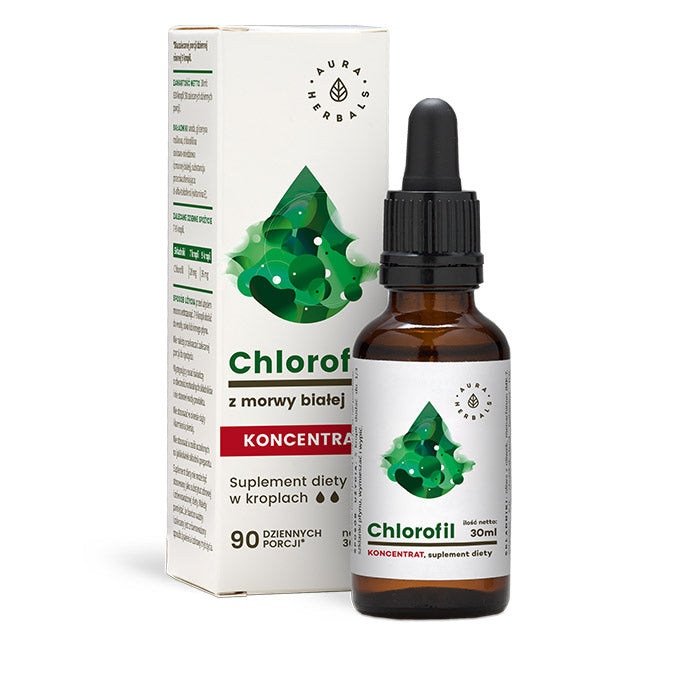Chlorofil z Morwy Białej 30ml - Koncentrat w Kroplach | Aura Herbals ...
